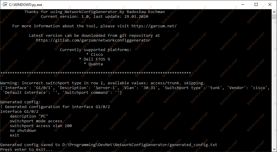 Network Config Generator - WanderNets.com