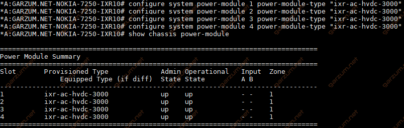 Nokia 7250 IXR-10 power-module provisioning - WanderNets.com